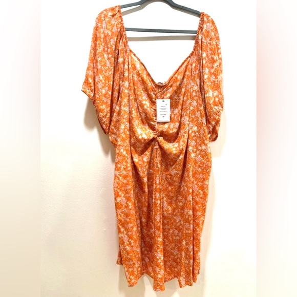 Cotton On | Dresses | Plus Size Curve Violet Puff Sleeve Tie Front Mini ...